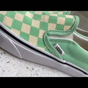 Vans | Shoes | Vans Classic Slip On Shoes Green Ash White | Poshmark